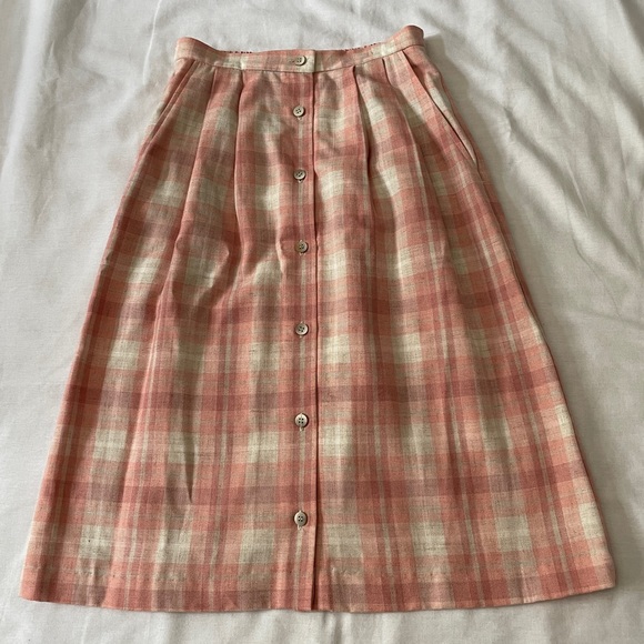 Pendleton | Skirts | Vintage Pendleton 4 Pink Plaid Midi Skirt Flax ...